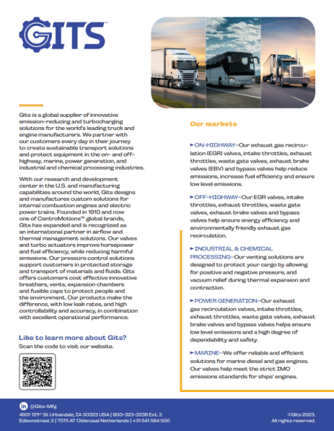 Global Supplier of Innovative Solutions: Gits Mfg.